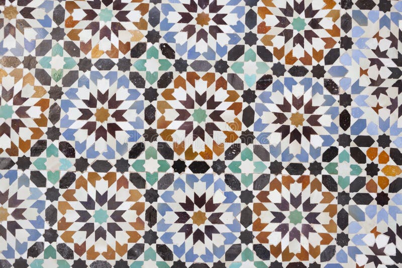 Elaborate Moroccan Wall Tile Pattern Stock Image - Image of marrakech ...