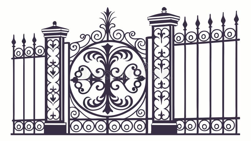 Elaborate Ornate Metal Gate with Complex Design, Vector Design ...