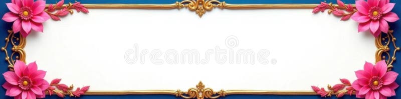 Elaborate Pink, Blue Gold Frame, White Backdrop , Borders, Art Deco ...