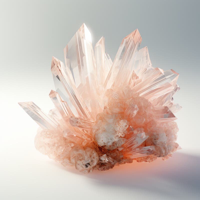 Elaborate Pink and White Crystal Object with Subtle Light and Shadow ...