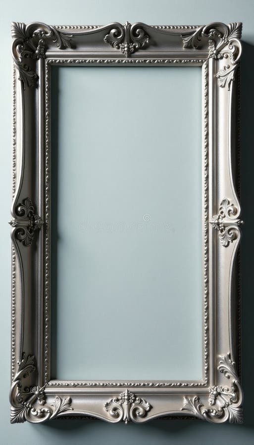 Elaborate Silver Frames on a Subtle Grey Backdrop , Artwork ...