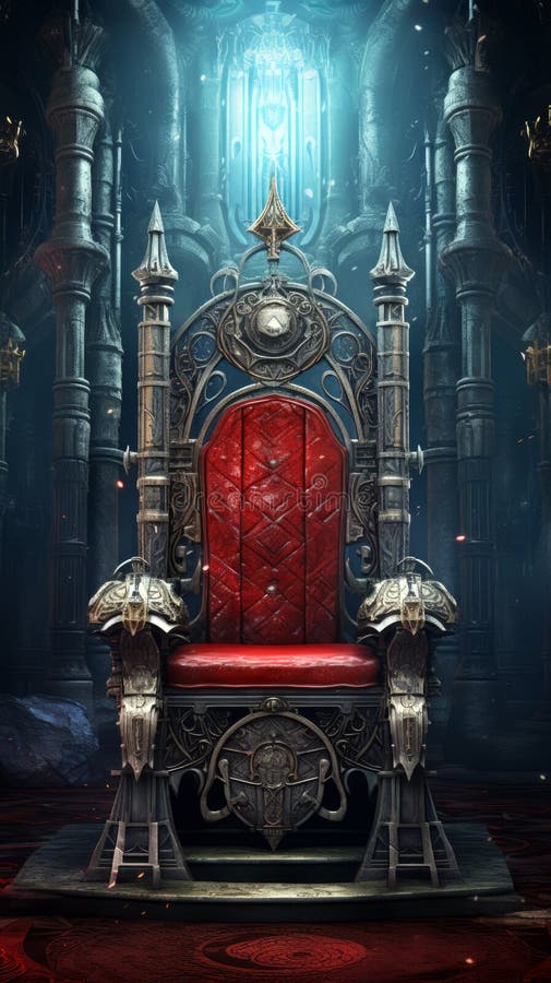 Silver Throne with Red Leather Stock Illustration - Illustration of ...