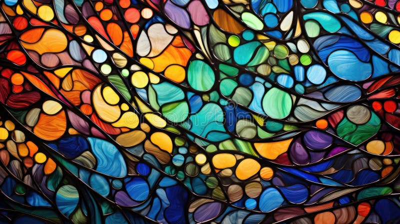 Elaborate Stained Glass Pattern, a Vibrant and Artistic Backdrop. Stock ...