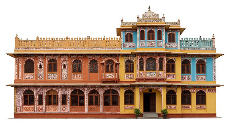 Elaborate Traditional Indian Building with Intricate Patterns and ...