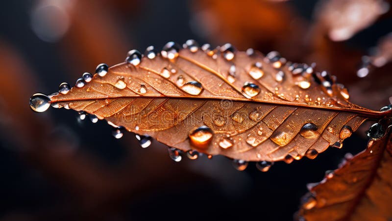 Elaborate View of Withered Brown Leaf Stock Illustration - Illustration ...