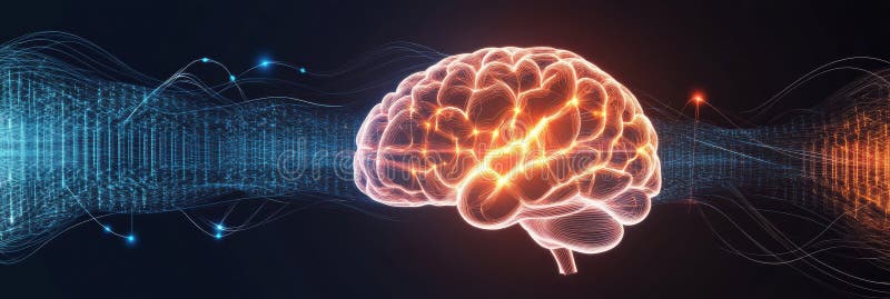 Scientific Depiction of the Brain with Glowing Neuron Pathways and ...
