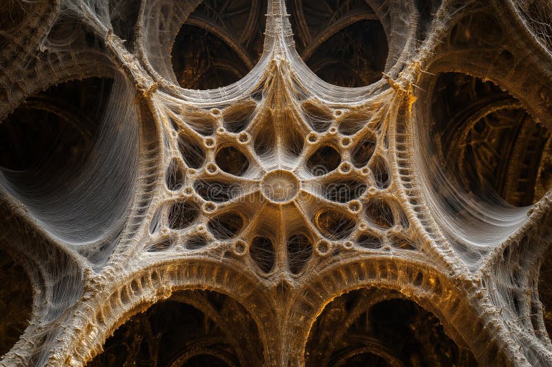 Intricate Web-like Structure Forming an Alien Cathedral Ceiling Stock ...