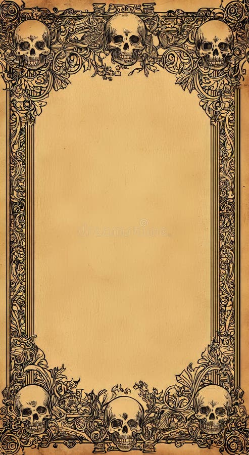 Elaborately Adorned Old Paper with a Medieval-themed Border Design ...
