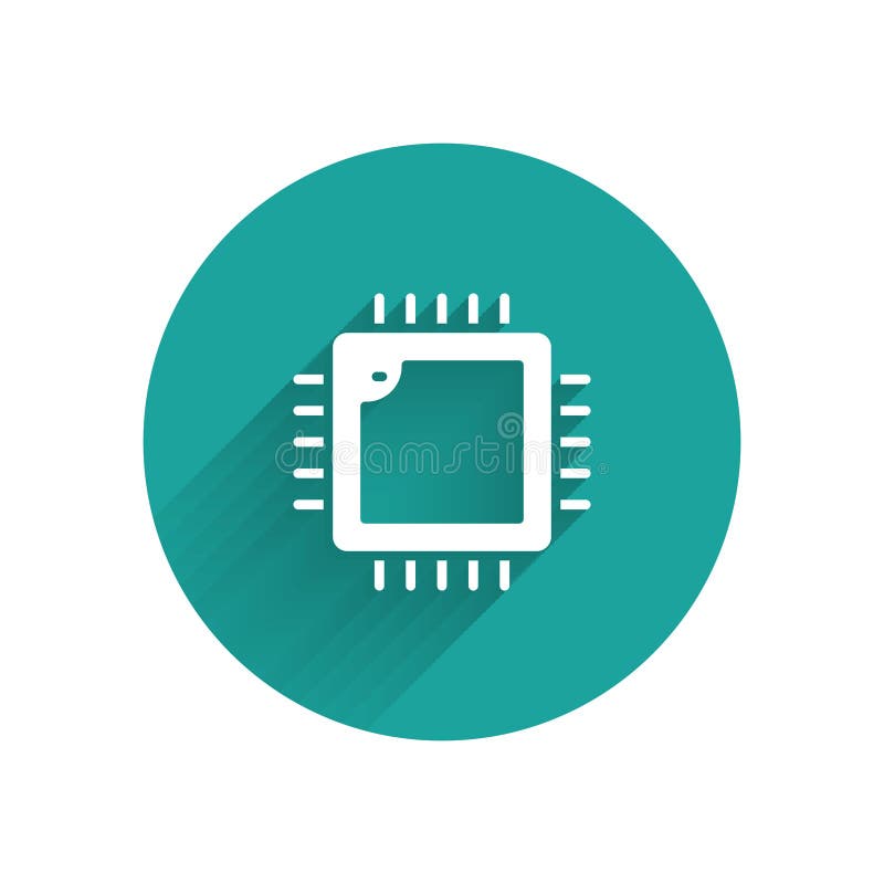 Elaboratore Di Computer Bianco Con Microcircuiti Icona Cpu Isolata Con ...