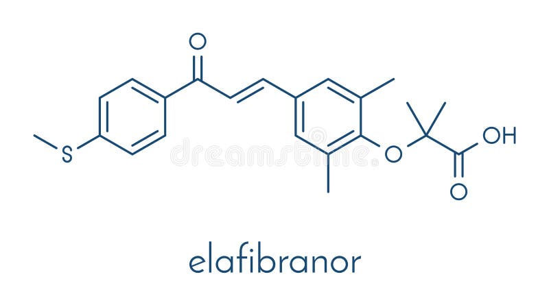 Elafibranor Drug Molecule Skeletal Formula. Chemical Structure Stock ...