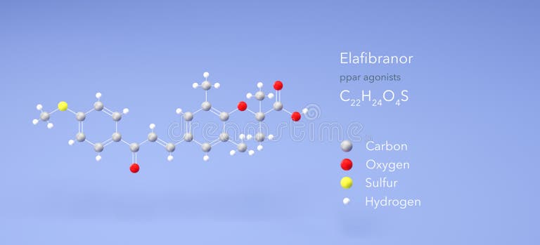 Elafibranor Molecule, Molecular Structures, Gft505, 3d Model ...