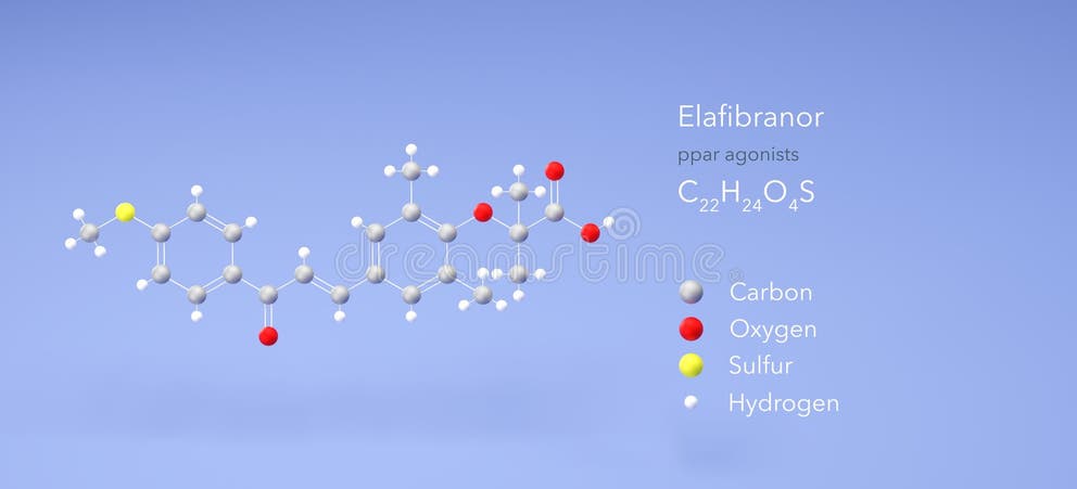 Elafibranor Molecule, Molecular Structures, Gft505, 3d Model ...
