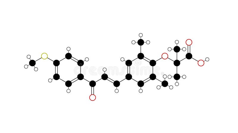 Elafibranor Molecule, Structural Chemical Formula, Ball-and-stick Model ...