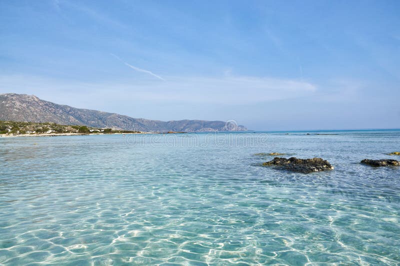 Elafonisi beach, Crete stock image. Image of water, rock - 277322453