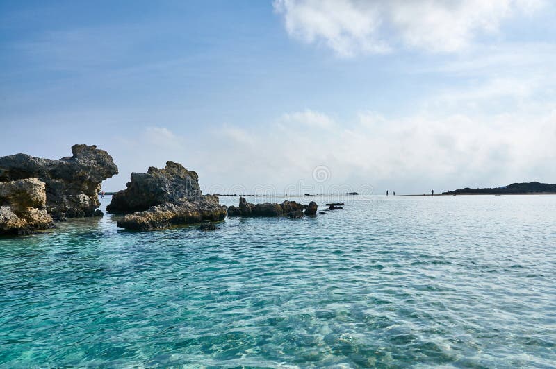 Elafonisi beach, Crete stock image. Image of beach, transparent - 277322785