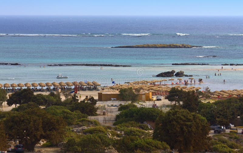 Elafonisos Beach at Crete Island Stock Image - Image of minoan, coast ...