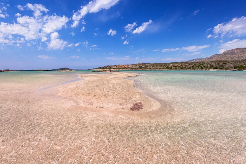 Elafonissi Beach with Pink Sand on Crete, Greece Stock Photo - Image of ...
