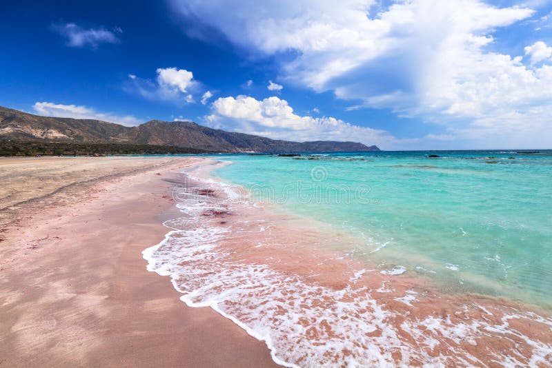 Elafonissi Beach with Pink Sand on Crete Stock Image - Image of europe ...