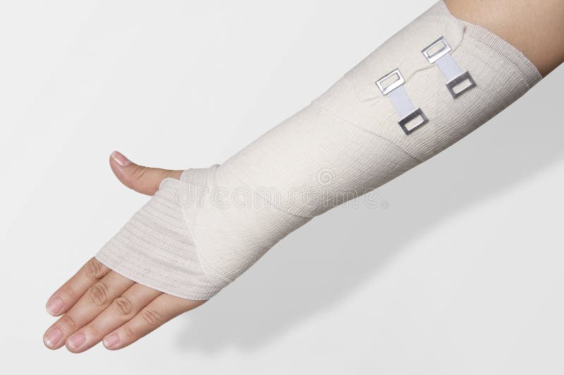 Elastic bandage on hand stock photo. Image of finger - 47297416