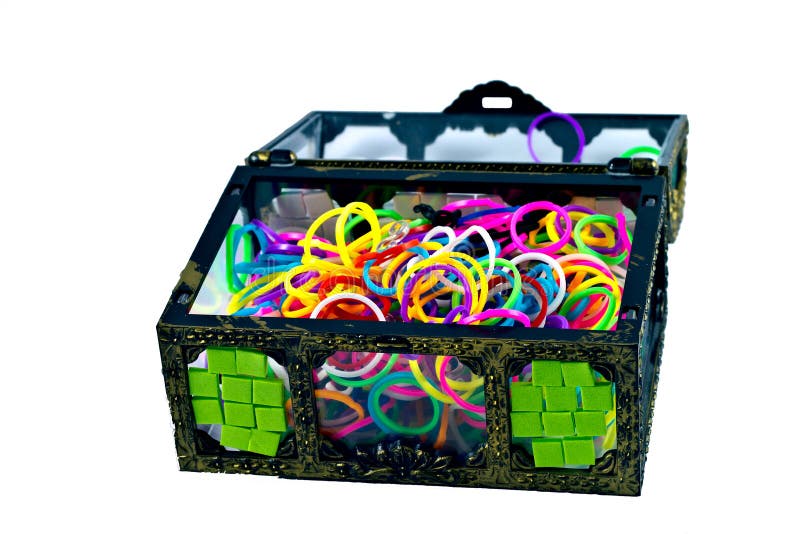 Loom Banding Elastics In A Hobby Box Stock Image - Image of hooks ...