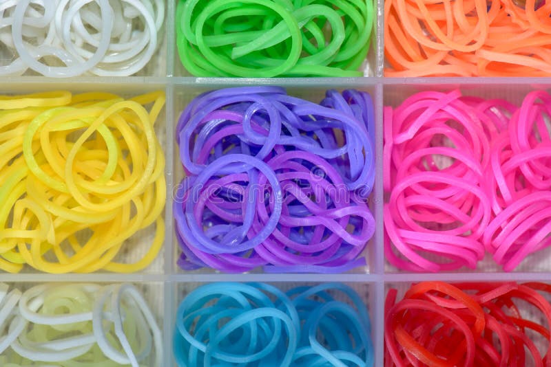 Elastic rainbow loom bands stock image. Image of loom - 60445909