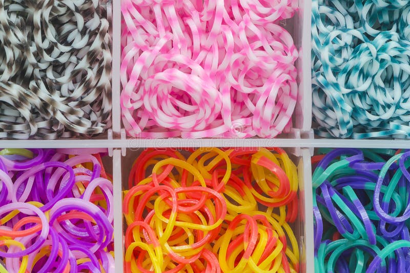 Elastic rainbow loom bands stock image. Image of loom - 67876889