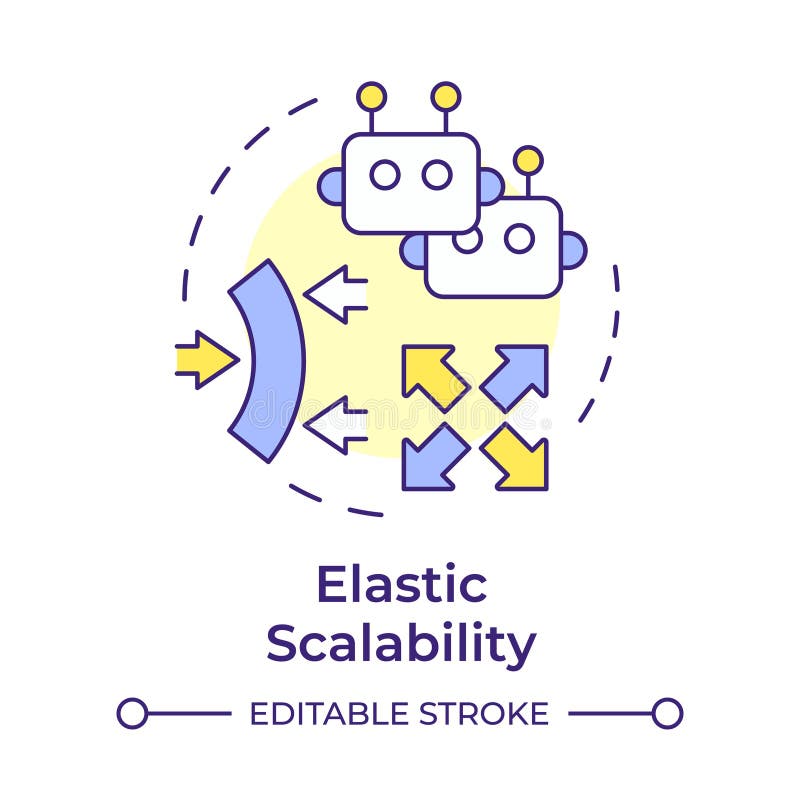 Elastic Scalability Multi Color Concept Icon Stock Vector ...