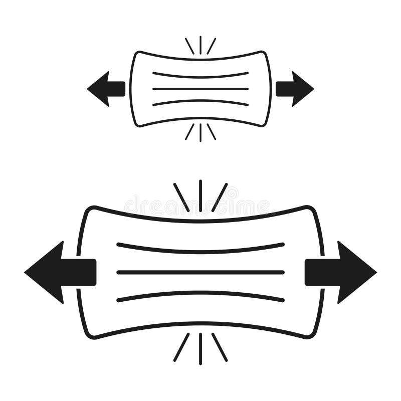 Elastic Stretch Icon. Black and White Arrows. Abstract Flexibility ...