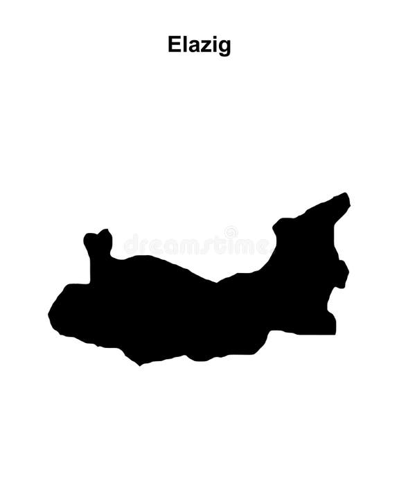 Elazig outline map stock vector. Illustration of province - 360686038