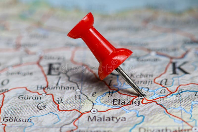 Elazig, Turkey pin on map stock photo. Image of globe - 372920806
