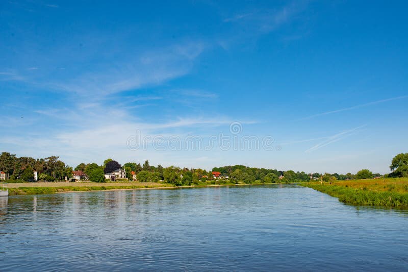 The Elba river in May stock photo. Image of saxony, landmark - 190666956
