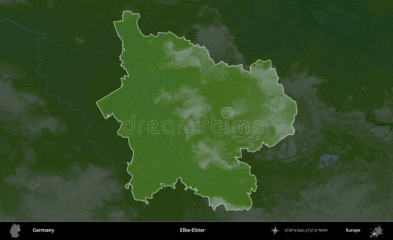 Elbe-Elster Highlighted, Germany. Physical Stock Illustration ...