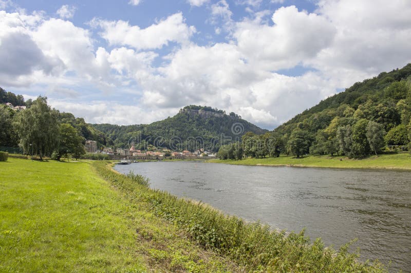 At the Elbe River Cycle Path in Sachsen Germany Stock Image - Image of ...