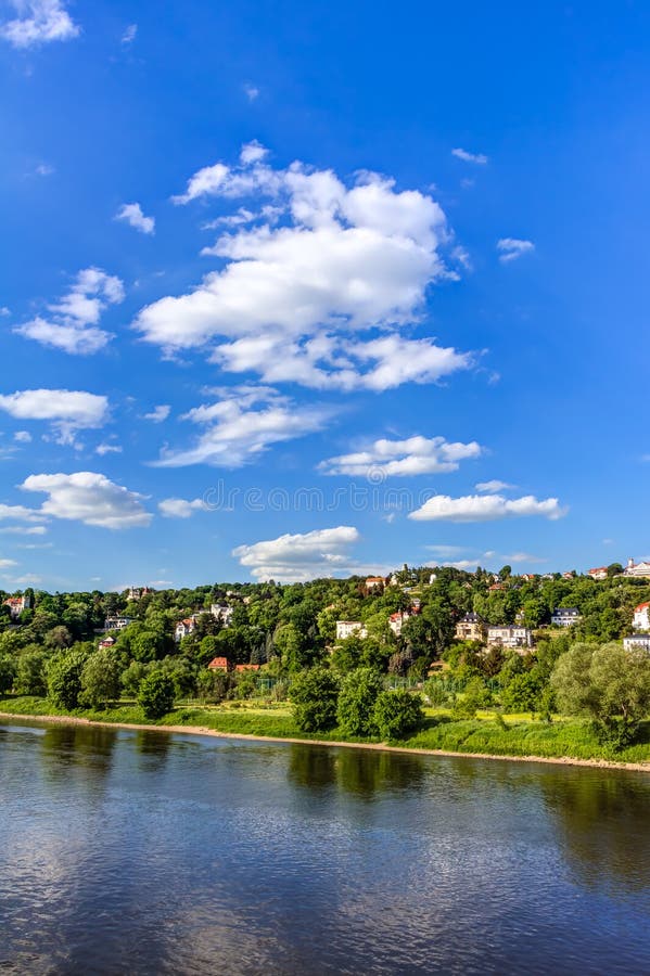 Elbe river and valley stock photo. Image of europe, city - 70201326