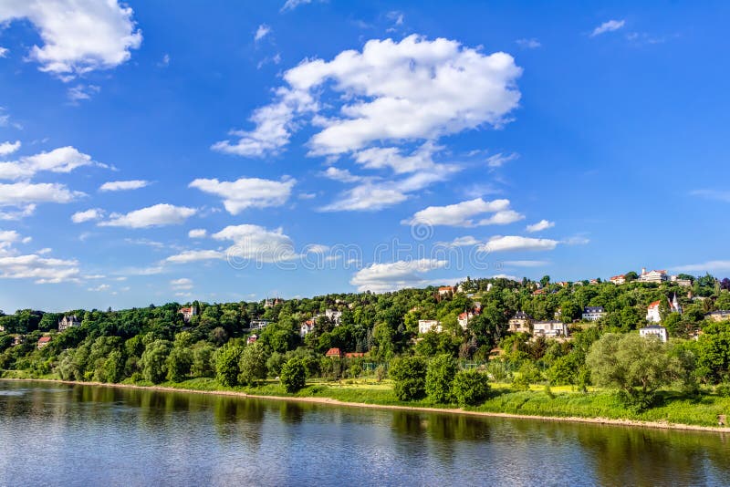 Elbe River Valley in Winter in Dresden Stock Photo - Image of castle ...