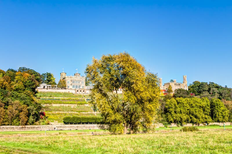 Elbe River and Valley in Dresden Stock Image - Image of albrechtsberg ...