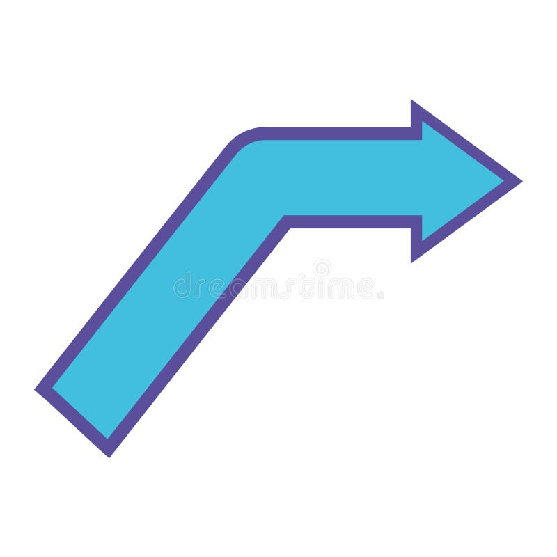 Elbow Arrow Angled Turn Right Sign Stock Illustration - Illustration of ...