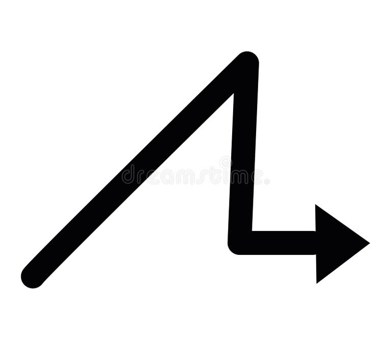 Elbow Arrow Angular Path stock illustration. Illustration of isolated ...