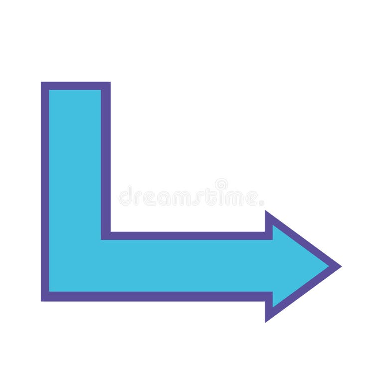 Elbow Arrow Direction Blue Signage Stock Illustration - Illustration of ...