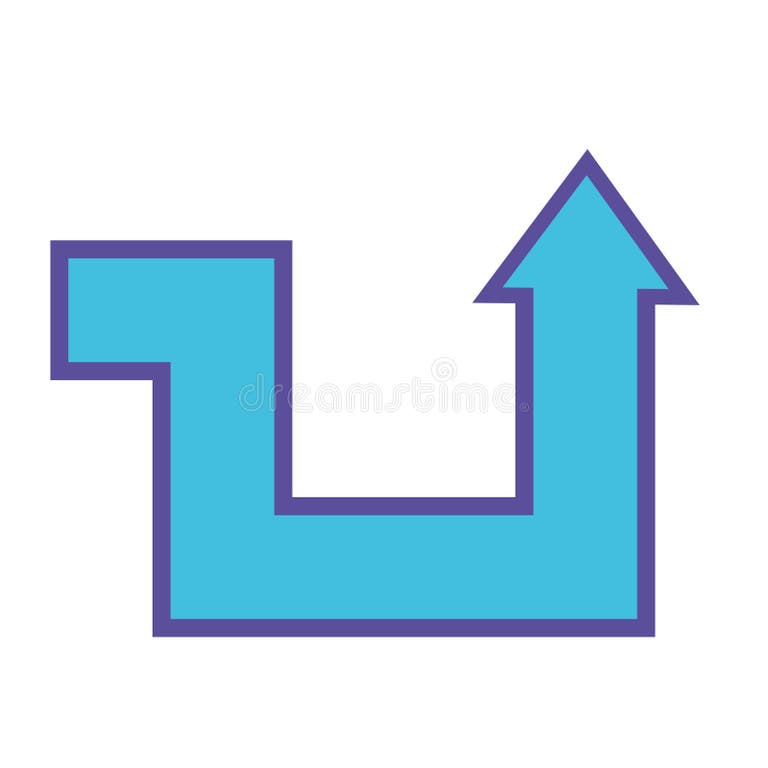 Elbow Arrow U Turn Navigation Stock Illustration - Illustration of ...