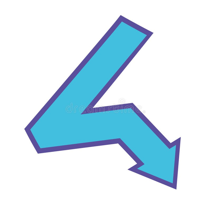Elbow Arrow Left Sharp Turn Stock Illustration - Illustration of ...