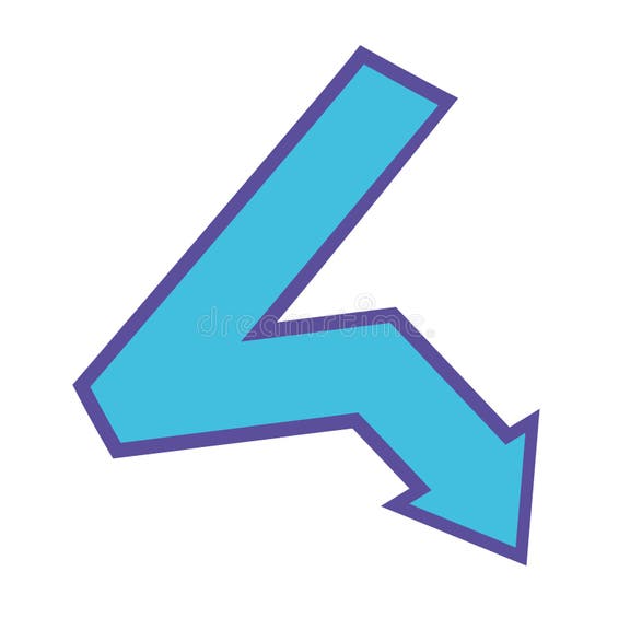 Elbow Arrow Left Sharp Turn Stock Illustration - Illustration of ...