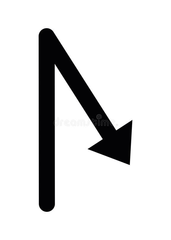 Elbow Arrow Sharp Down stock illustration. Illustration of curve ...