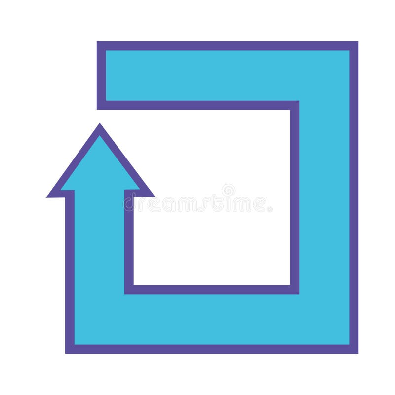 Elbow Arrow Square U Turn Signage Stock Vector - Illustration of arrow ...