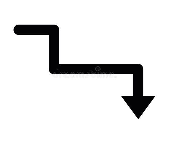 Elbow Arrow Step Down stock illustration. Illustration of step - 367700754