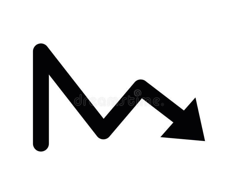 Elbow Arrow Zigzag Down stock illustration. Illustration of curve - 367700877