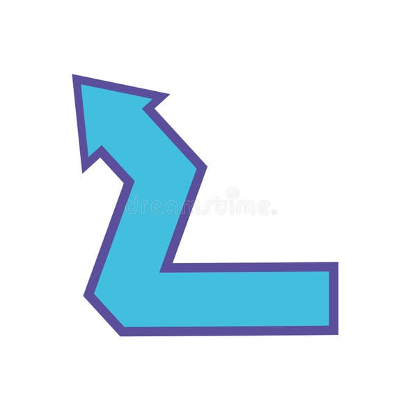 Elbow Arrow Zigzag Turn Navigation Stock Illustration - Illustration of ...