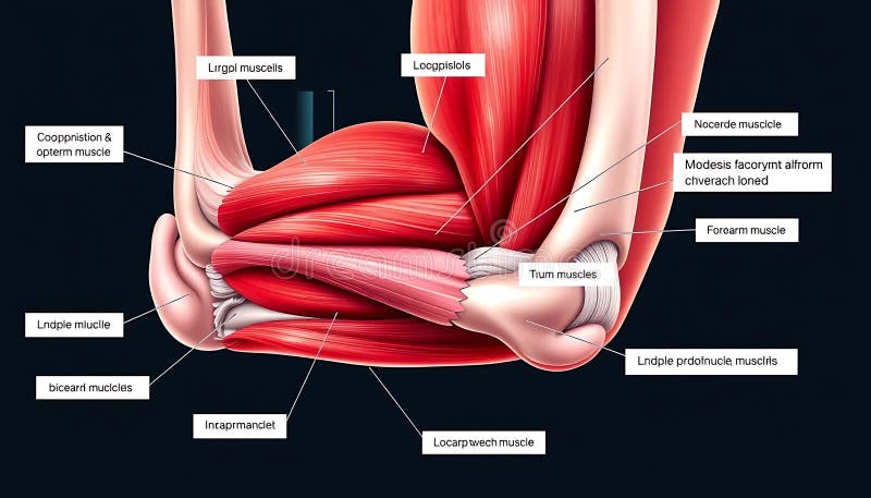 Elbow Joint Muscle Anatomy 库存例证. 插画 包括有 爱好健美者, 人力, 图表 - 360098288