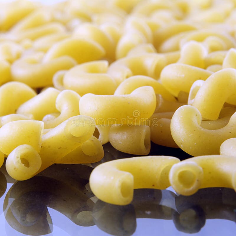 Elbow Macaroni with Reflection Stock Image - Image of noodles, noodle ...