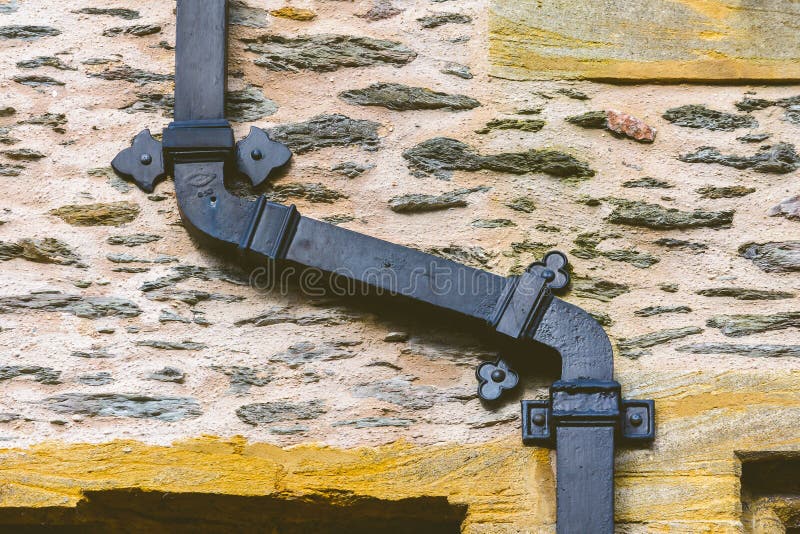 Elbow of Old Gutter stock photo. Image of background - 111464830